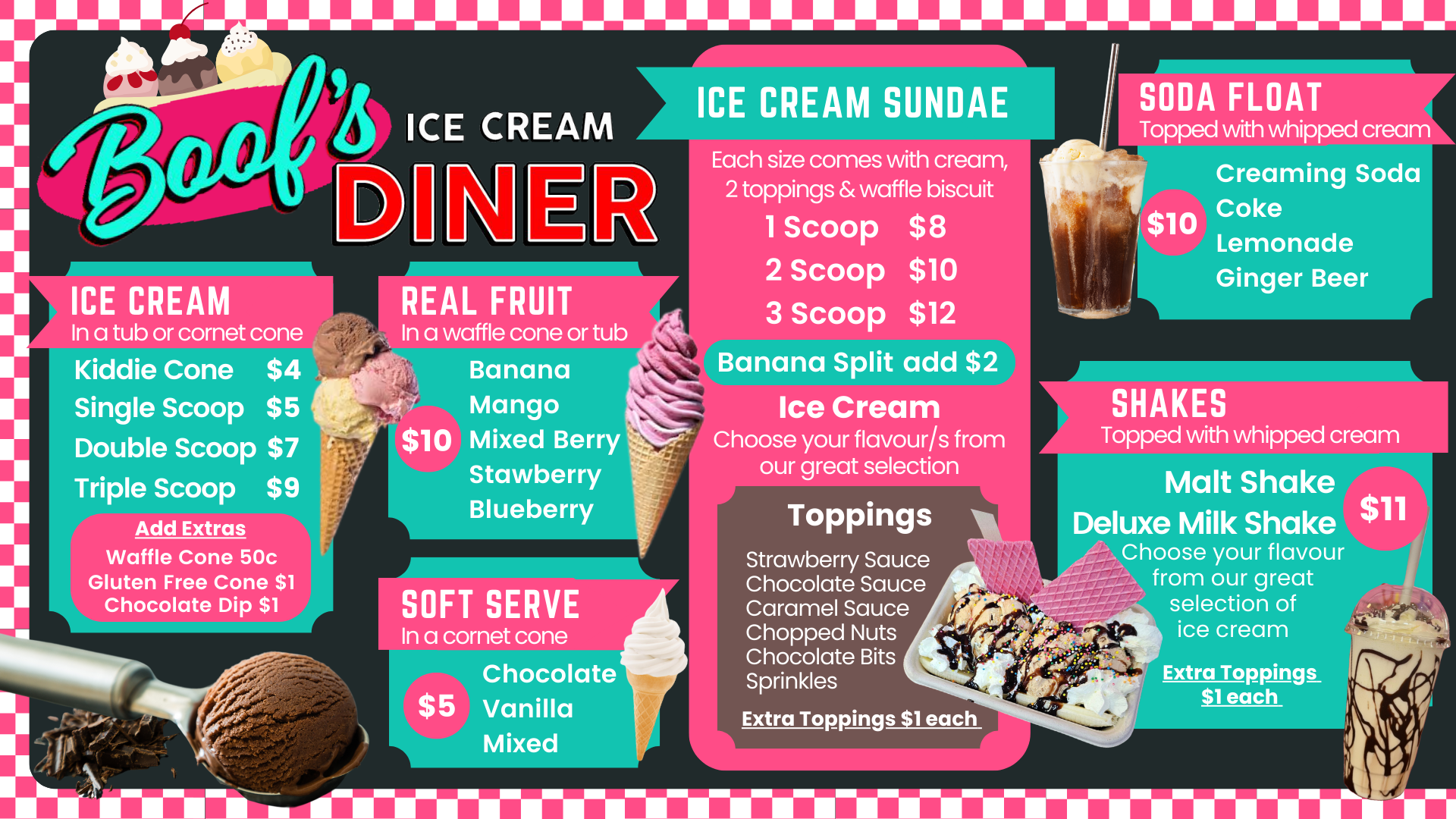 Menu – Boof’s Ice Cream Diner